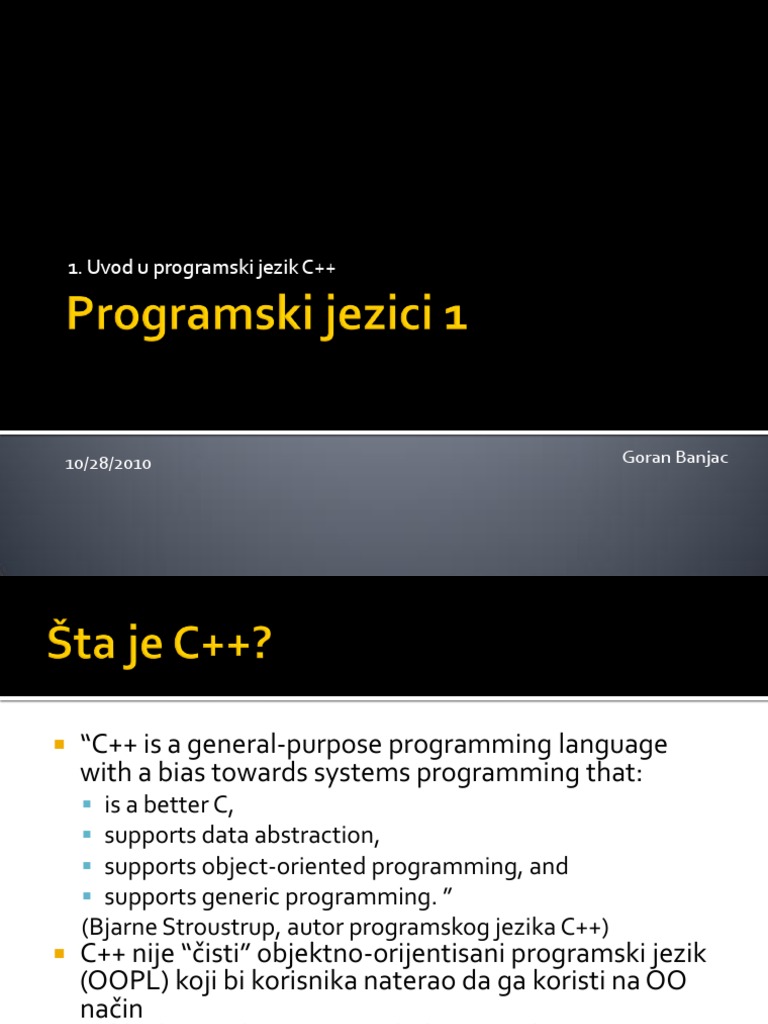 Uvod U Programski Jezik C | PDF
