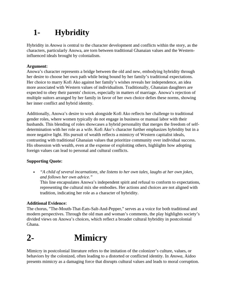 Anowa Play | PDF | Love | Value (Ethics)
