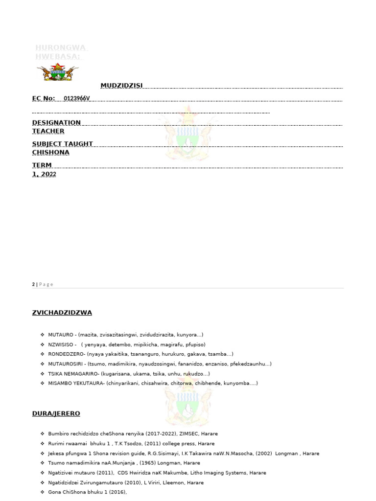 Shona Scheme Form 1 Term 1 2019 Ready To Print-1 | PDF | Linguistics ...