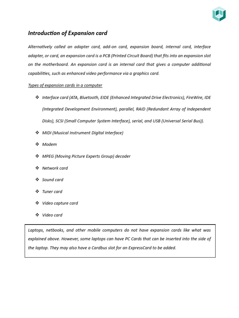 Introduction of Expansion Card 03 | PDF | Computer Engineering ...