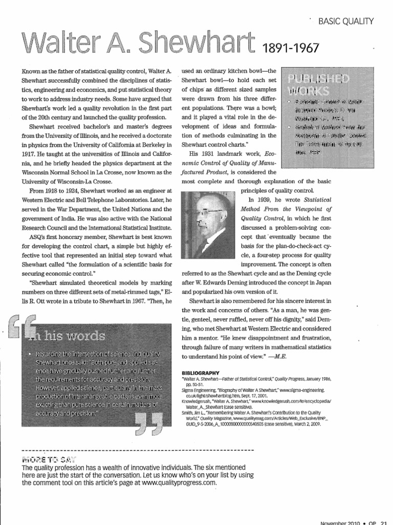 Walter Shewhart | Science | Epistemology