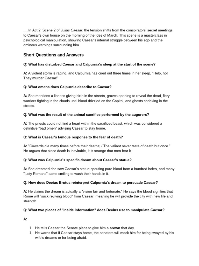 Act 2 SC 2 Julius Caesar | PDF | Julius Caesar