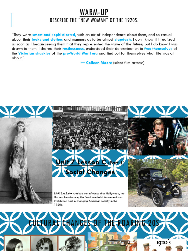 PowerPoint US History Unit 7 Day 5-6 (20s Social Changes) | PDF ...