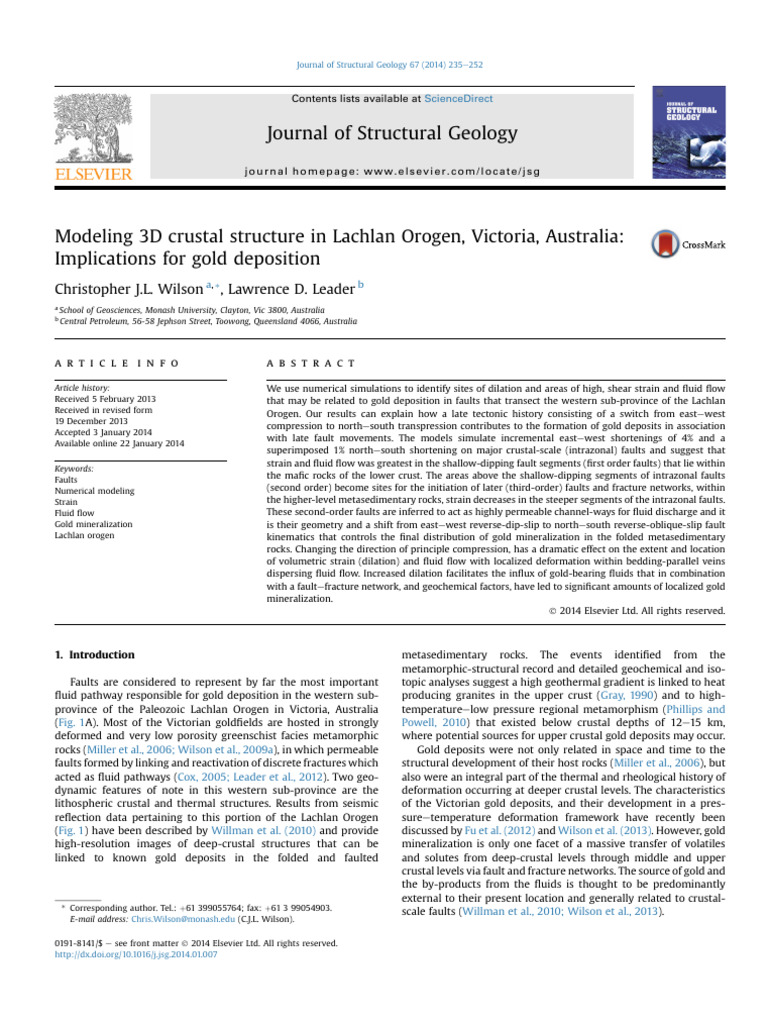 Modeling 3D Crustal Structure in Lachlan Orogen, Victoria, Australia ...