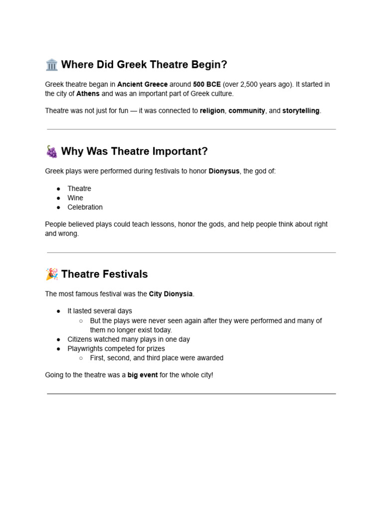 Greek Theatre History 25_26 | PDF | Theatre | Tragedy
