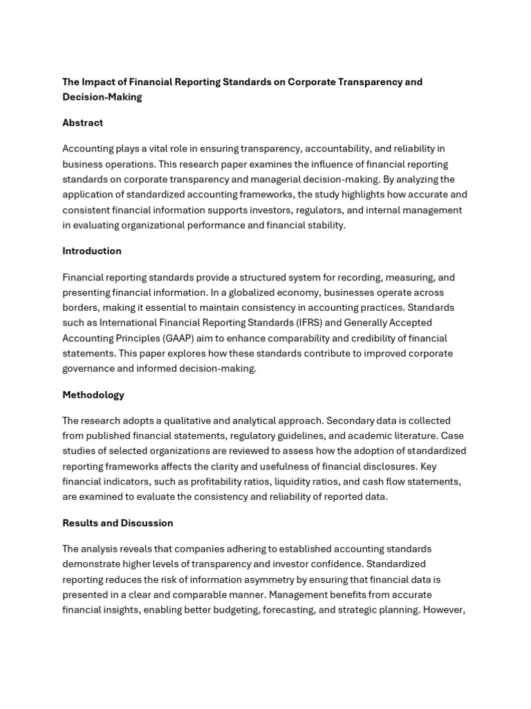 Financial Reporting Standards | PDF | Accounting | International ...