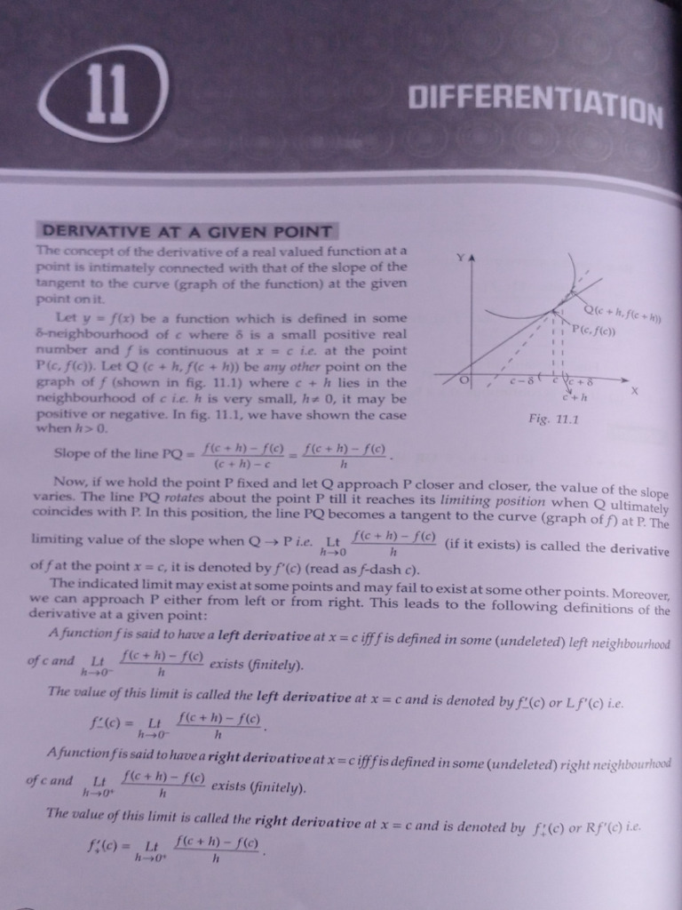 Differentiation CLASS 11 (APPLIED MATHS) | PDF
