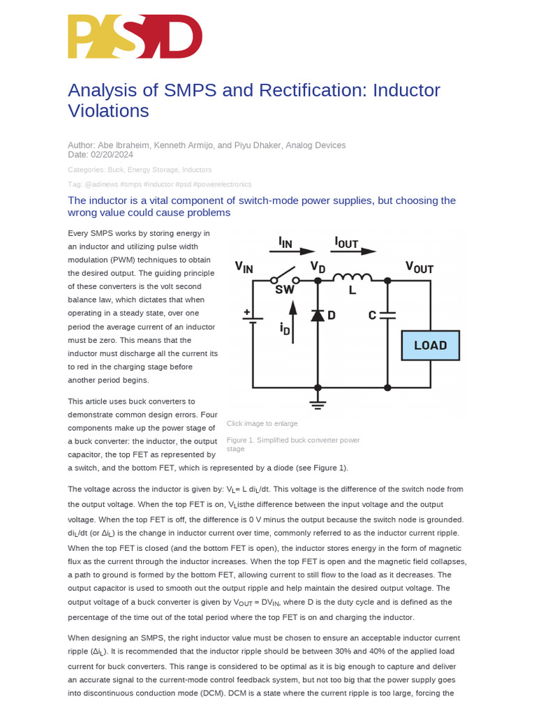 Analysis of Smps and Rectification Inductor Violations | PDF | Inductor ...
