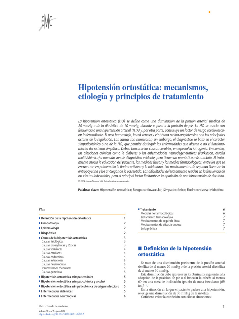 hipotension ortostatica | PDF | Hipertensión | Presión sanguínea