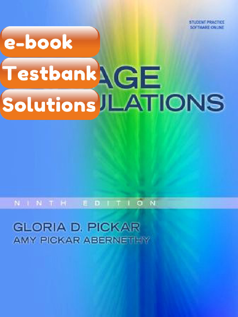 Testbank Dosage Calculations 9th Edition Pickar Ebook Solutions | PDF ...