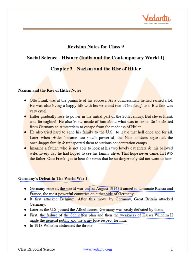 Nazism and the rise of hitler (revision notes)_260131_200201 | PDF ...