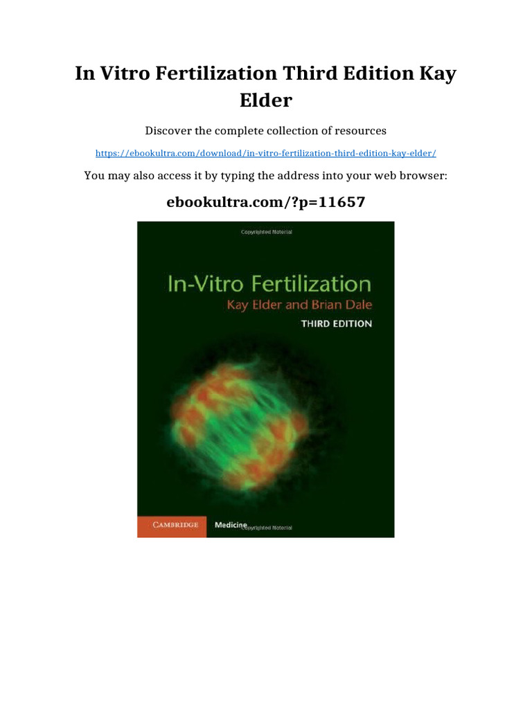 In Vitro Fertilization Third Edition Kay Elder digital download | PDF ...