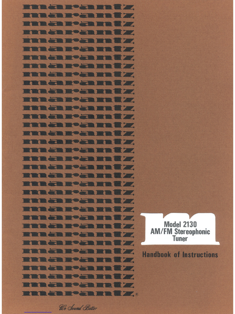 Marantz Tuner model 2130 | PDF