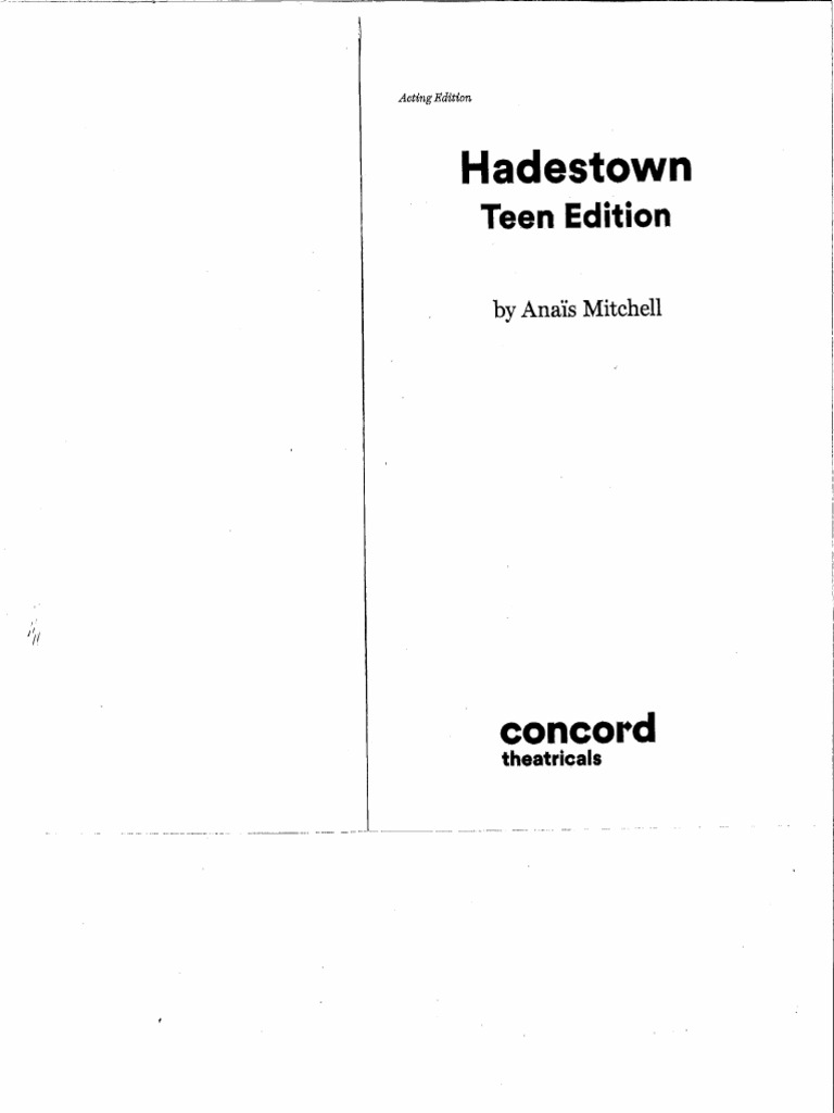 SCRIPT - Hadestown - Teen Edition Full Script | PDF