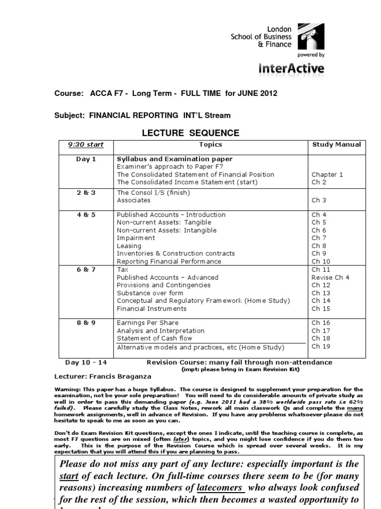 ACCA F7 Financial Reporting Guide | PDF