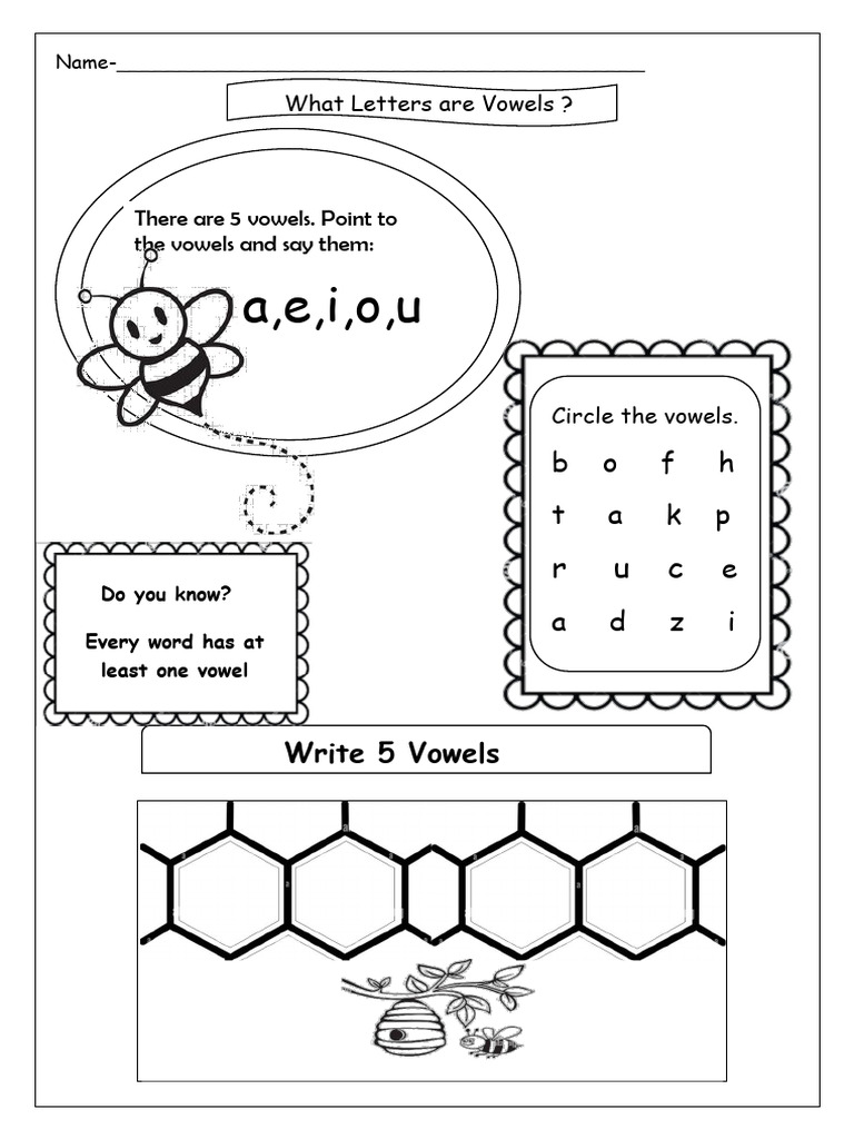 Vowels (Concept, Practice Sheet) | PDF