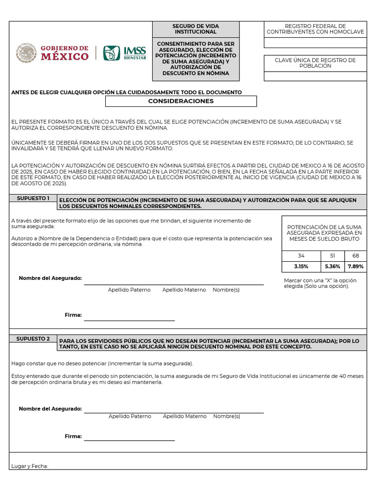 Formato Seguro de Vida. | PDF