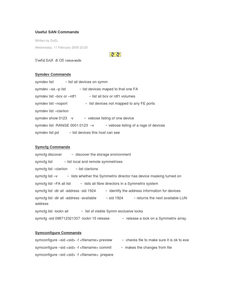 Useful SAN Commands | PDF | File System | Computer File