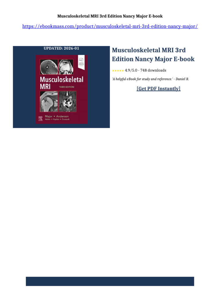 Musculoskeletal MRI 3rd Edition Nancy Major Ebook Revised Release 2026 ...