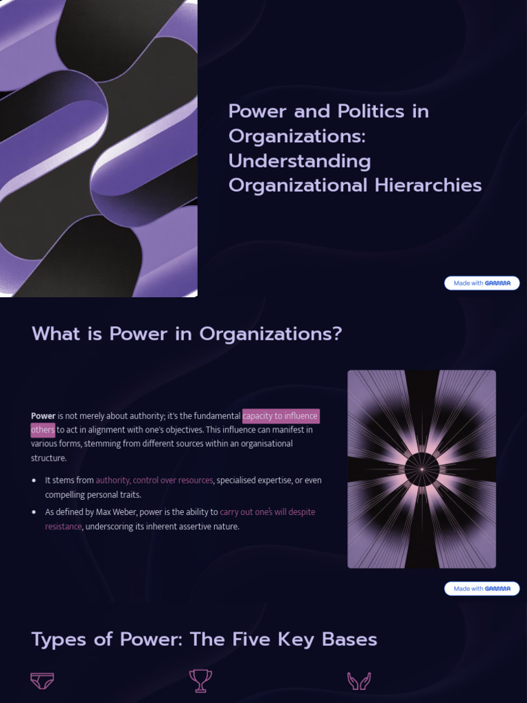 Power and Politics in Organizations Understanding Organizational ...