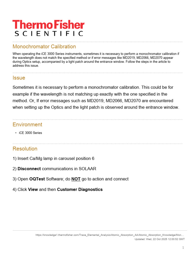 Monochromator Calibration | PDF