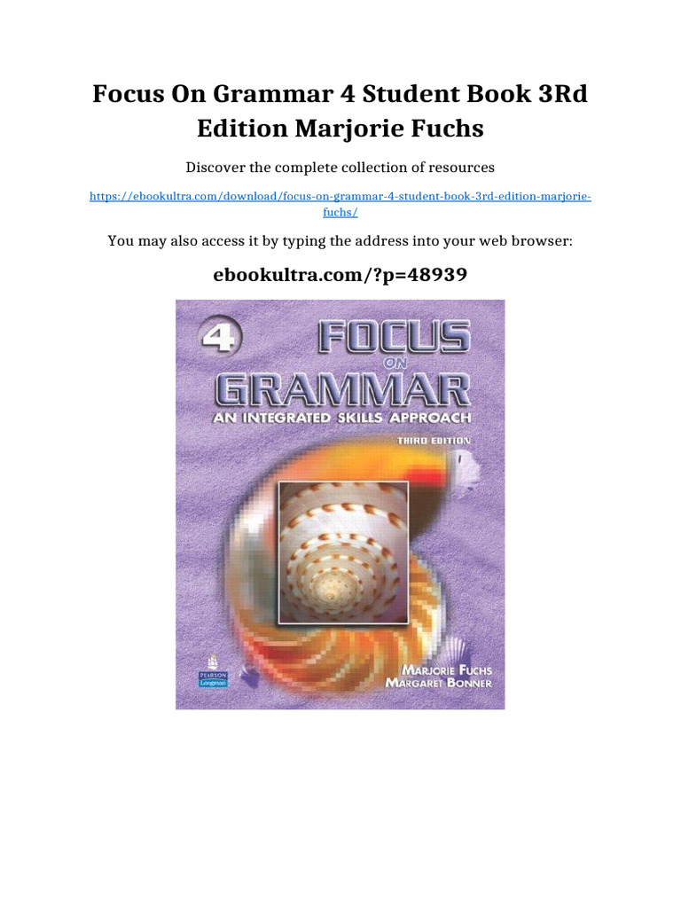 Focus on Grammar 4 Student Book 3rd Edition Marjorie Fuchs pdf version ...