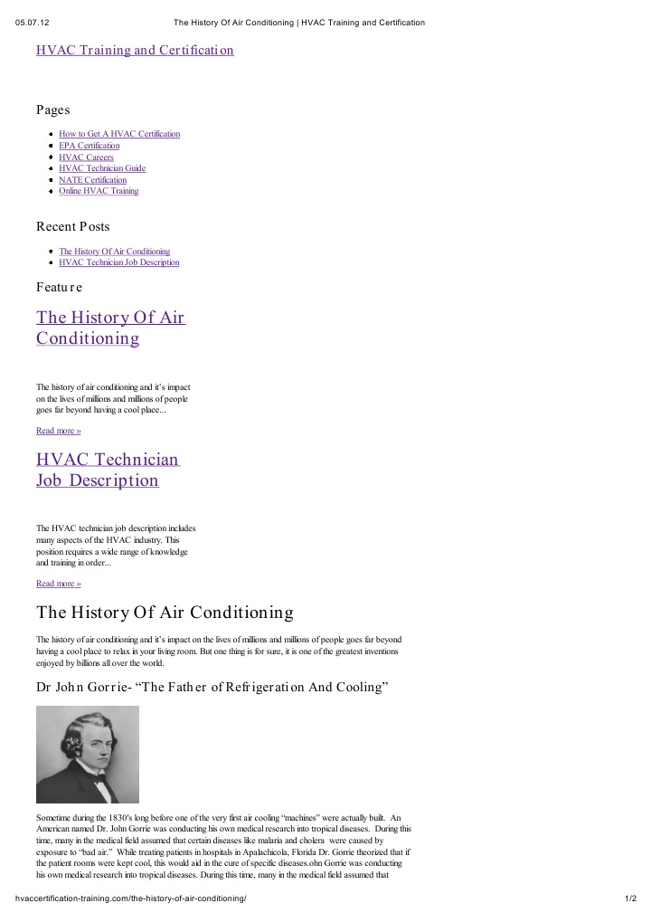The History of Air Conditioning | PDF | Air Conditioning | Engineering ...