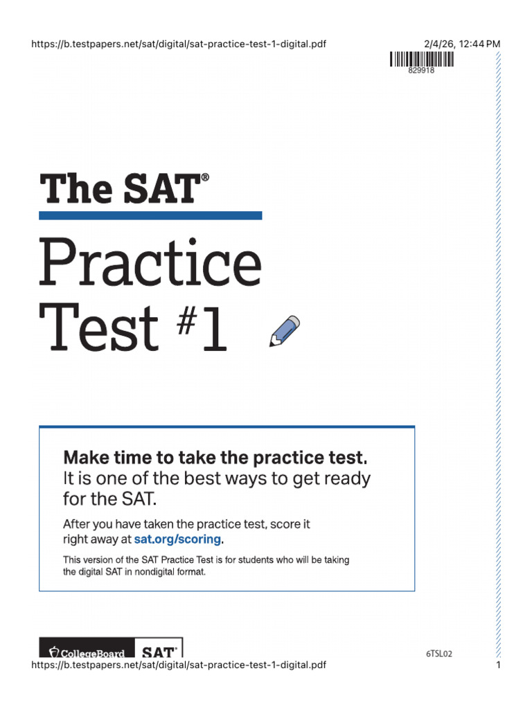 Https :b.testpapers - net:Sat:Digital:Sat Practice Test 1 Digital PDF ...