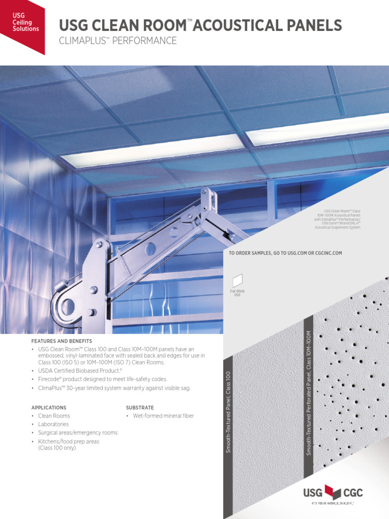 usg-clean-room-climaplus-ceiling-panels-data-SC1811 | PDF | Materials