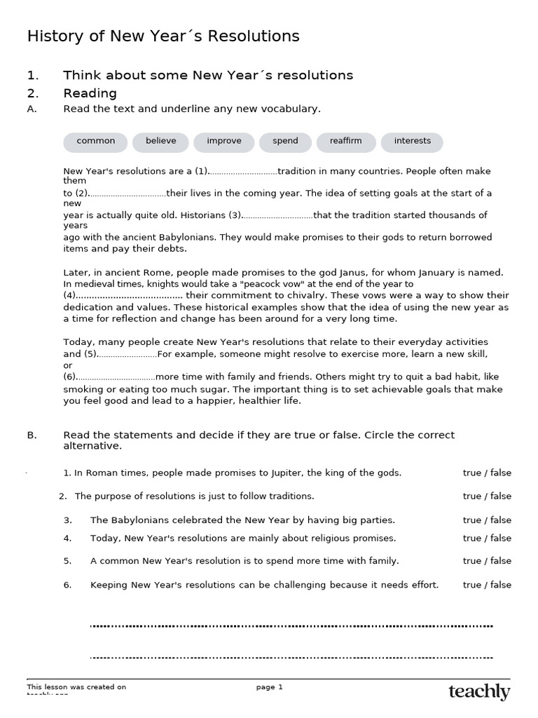 History of New Years Resolutions | PDF