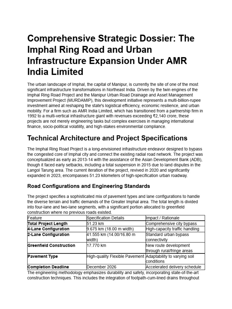 Imphal Road Project Report Request | PDF | Asian Development Bank ...