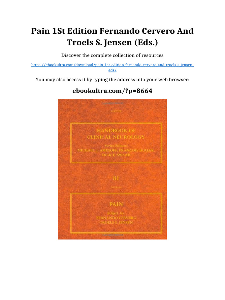 PAIN 1st Edition Fernando Cervero And Troels S. Jensen (Eds.) pdf ...