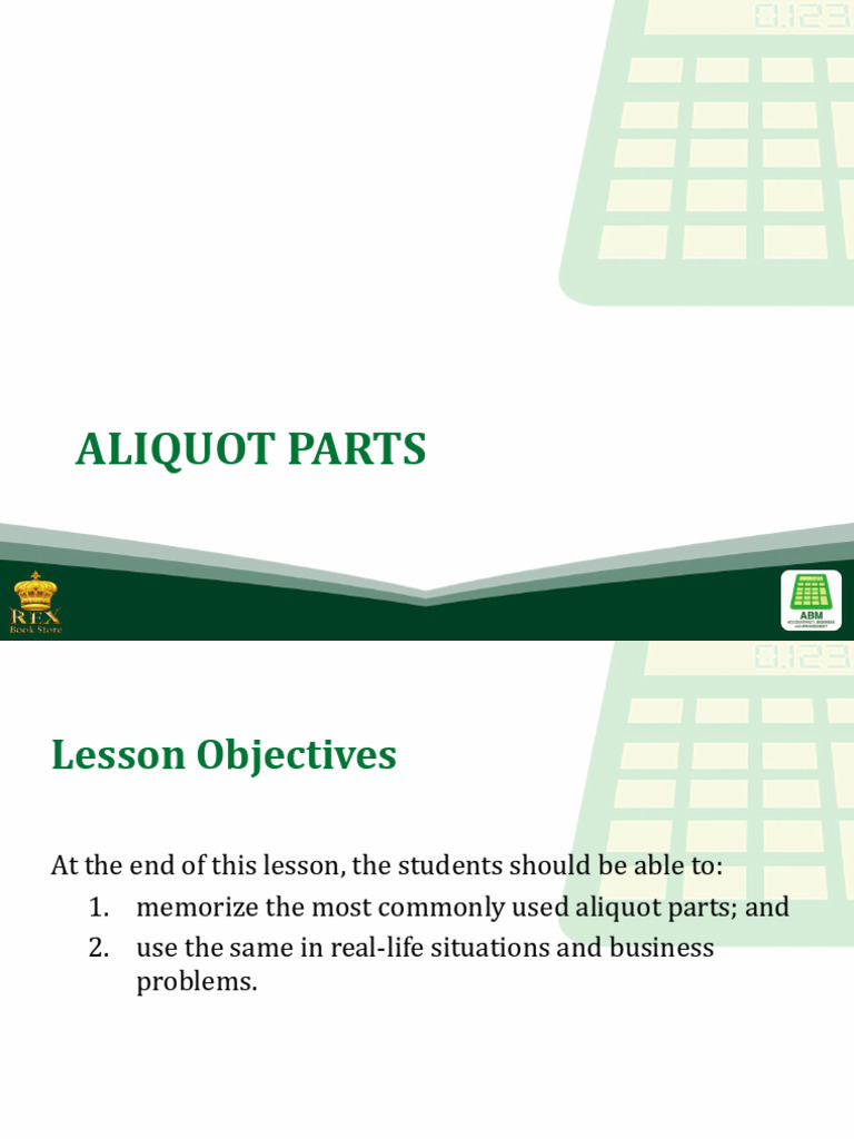 3 Aliquot Parts | PDF