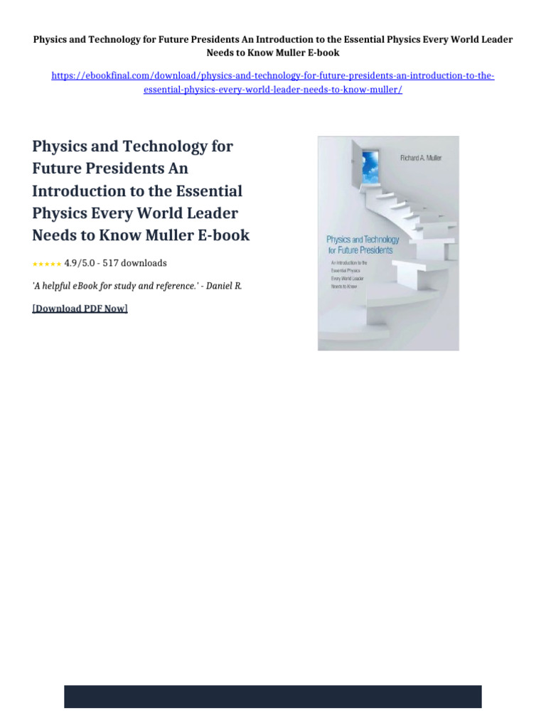Physics and Technology for Future Presidents An Introduction to the ...