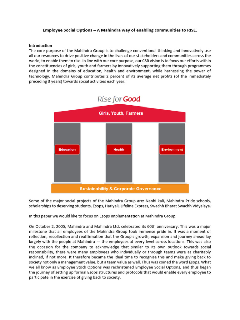 NHRDN Case Study Mahindra Mahindra Ltd. | PDF | Corporate Social ...