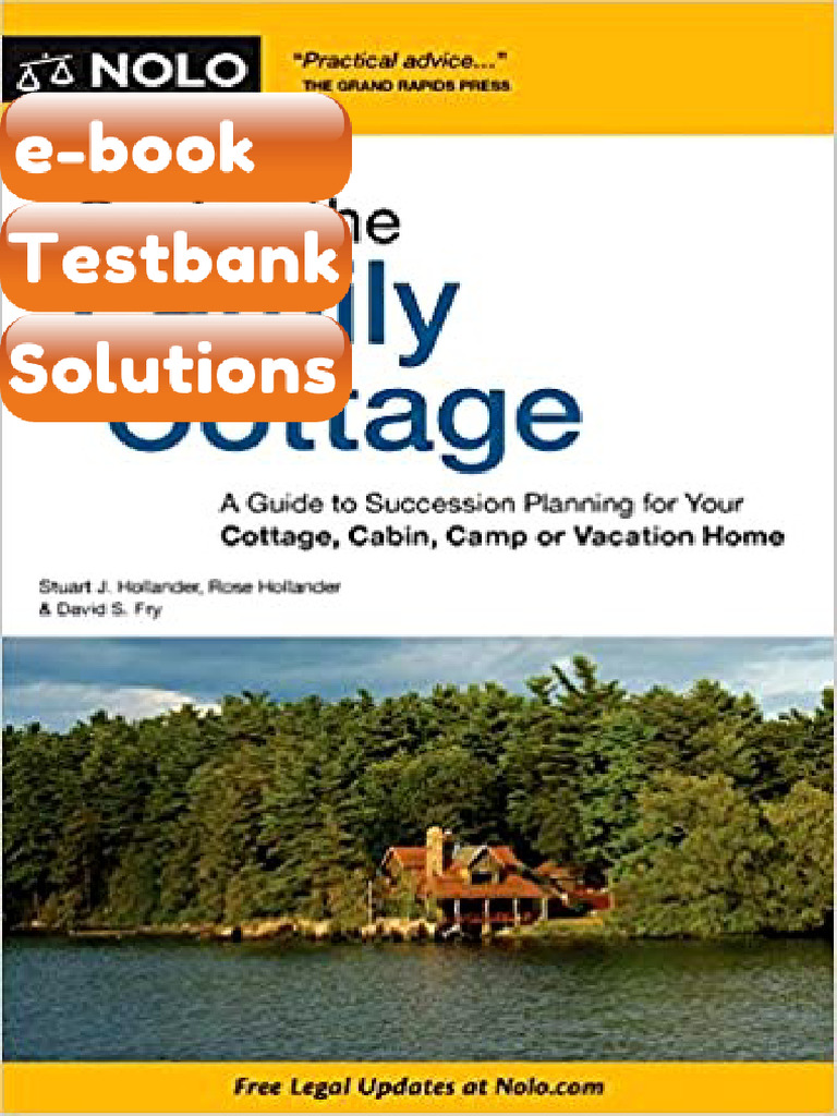 Testbank Saving the Family Cottage a Guide to Succession Planning for ...