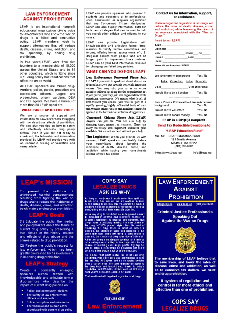 LEAP Brochure | PDF | Prohibition Of Drugs | Substance Abuse