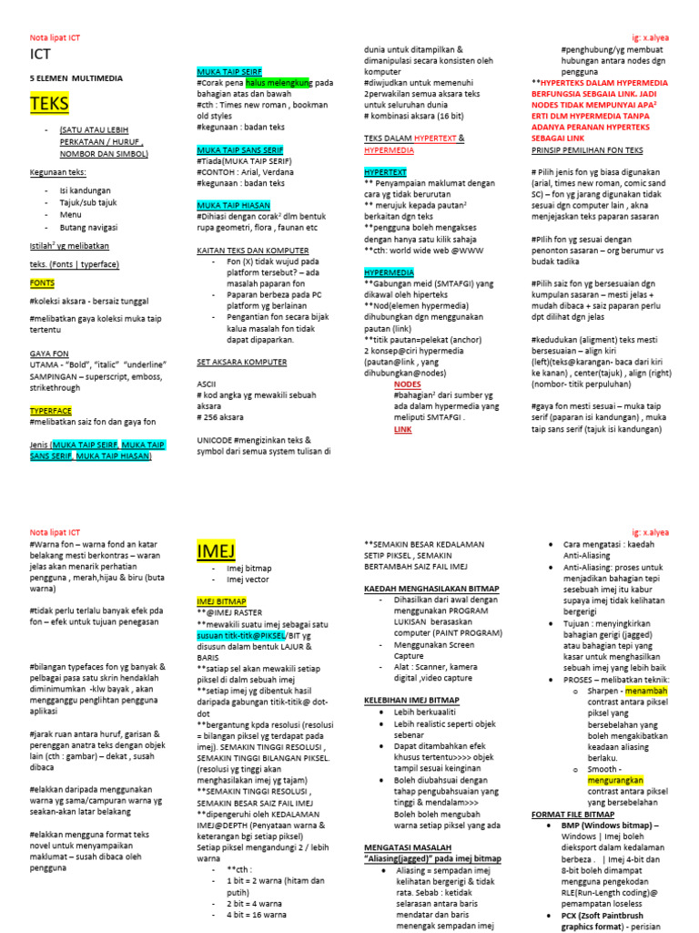 Nota Lipat 5 Elemen Ict | PDF