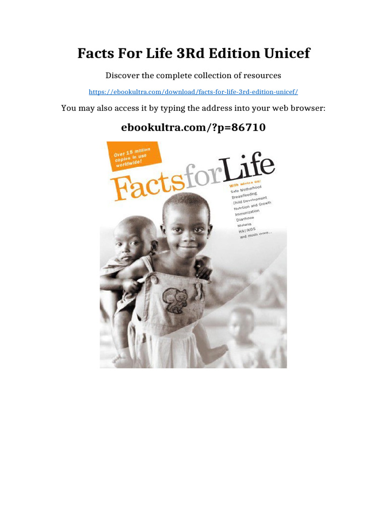 Facts for Life 3rd Edition Unicef online pdf | PDF | World Health ...