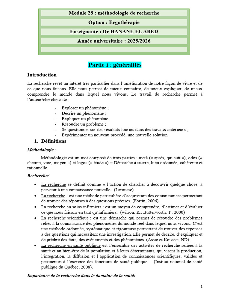 2025 Cours Méthodologie de Recherche | PDF | Expérience ...