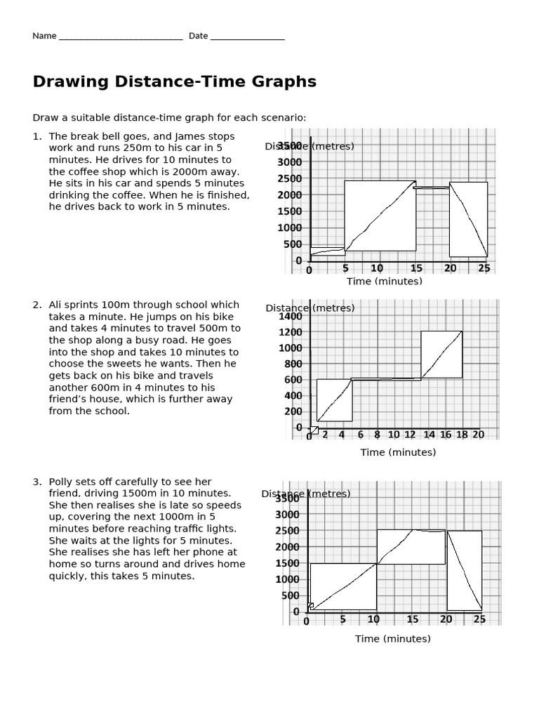2. Drawing Distance-Time Graphs | PDF