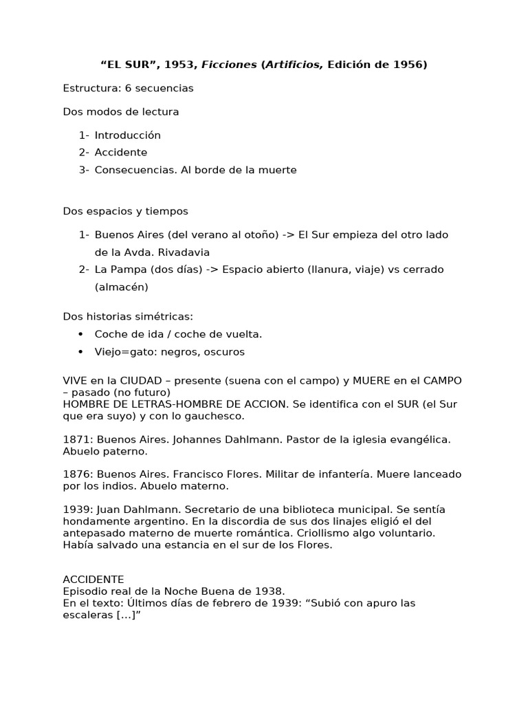 Parte 4 El sur + El otro - Jorge Luis Borges | PDF