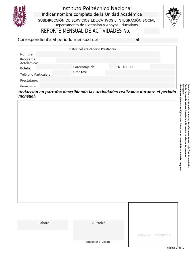 2H Reporte Mensual de Actividades | PDF