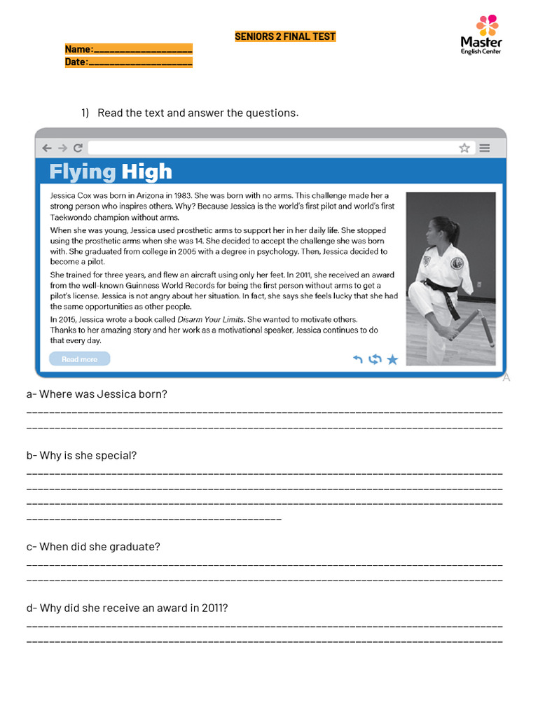 Final Exam Seniors 2 - 2025 | PDF
