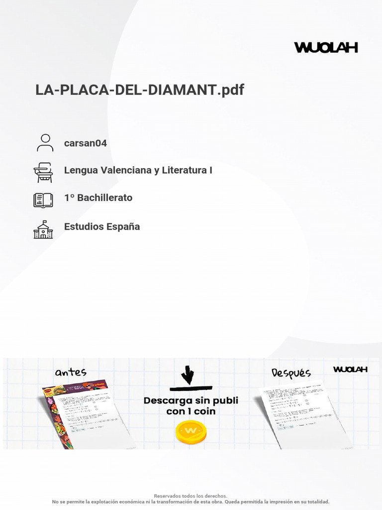 Resum plaça del diamant | PDF