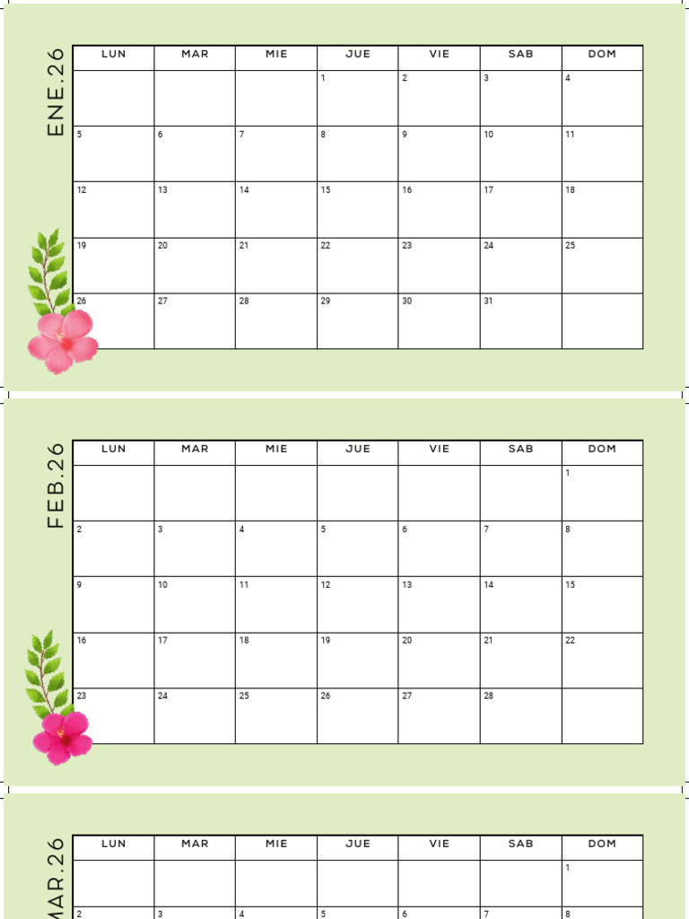 Calendario Mensual | PDF