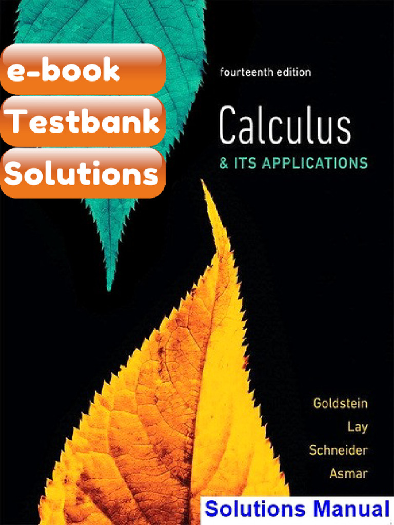 Testbank Calculus and Its Applications 14th Edition Goldstein E-book ...