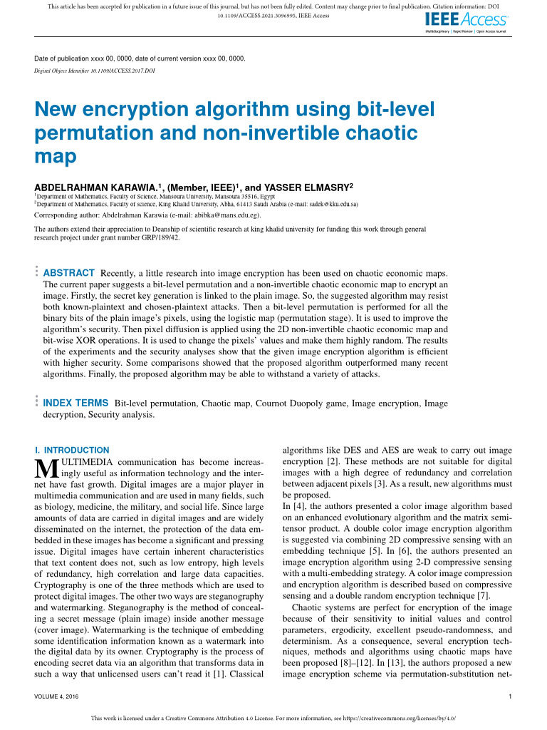 New Encryption Algorithm Using Bit Level Permutation and Non 1im13fhdsx ...