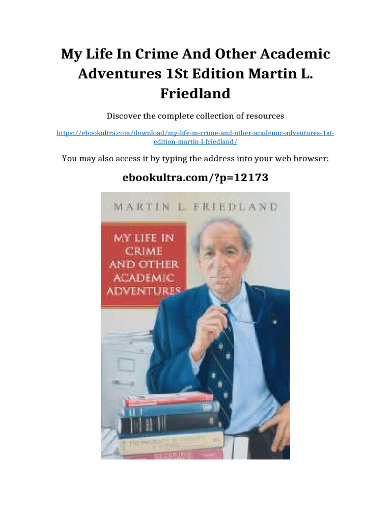 My Life in Crime and Other Academic Adventures 1st Edition Martin L ...