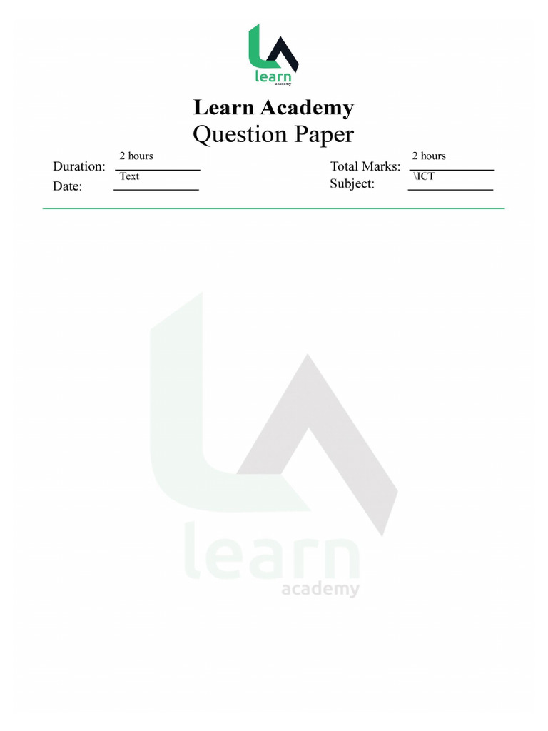Grade 6B Question Paper | PDF